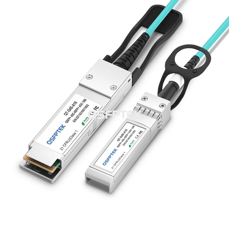 Cisco QSFP-4X10G-AOC1M Compatible 40G QSFP+ to SFP+ AOC Breakout Cable - QSFPTEK