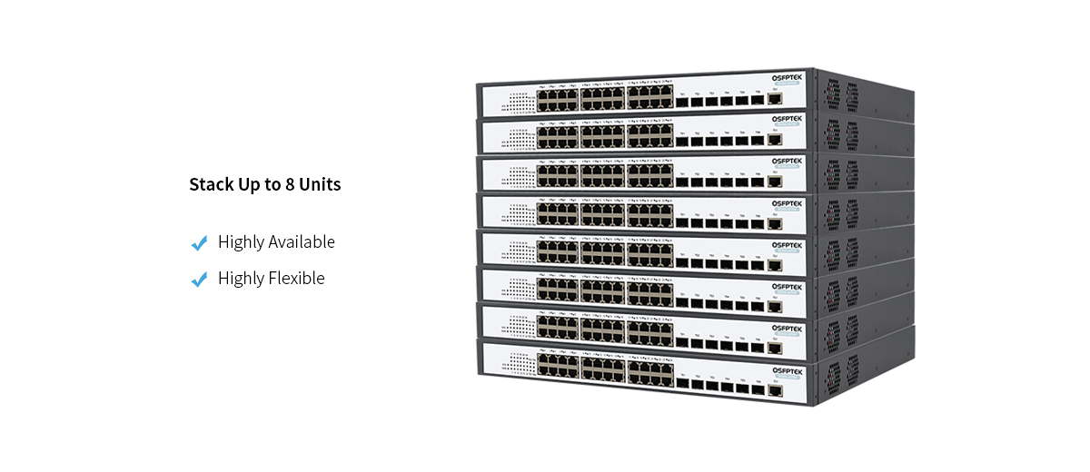 24-Port Gigabit Ethernet L3 Stackable Switch with 10G Uplinks, S5300 ...
