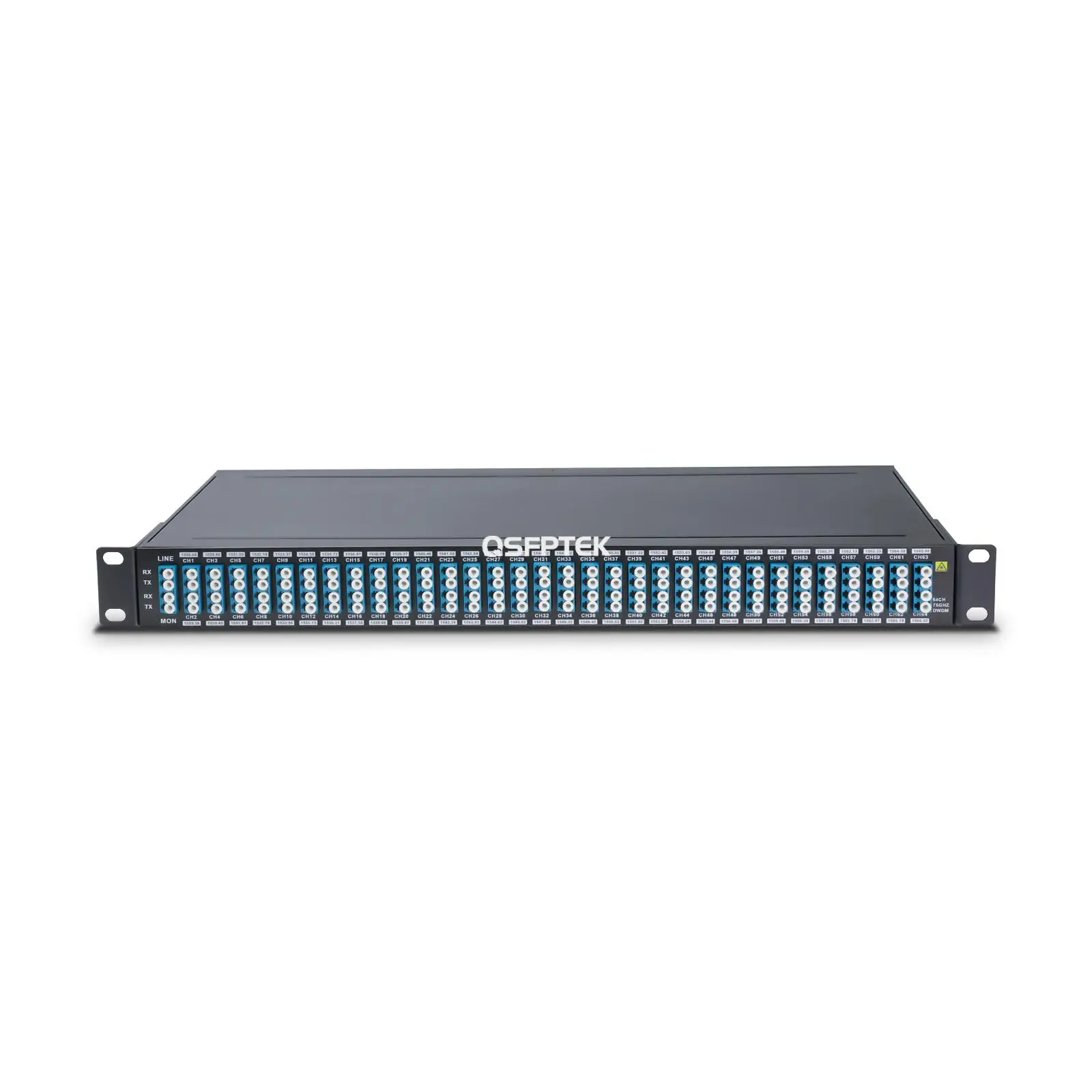 75GHz 64CH DWDM Mux Demux,with Monitor Port, LC/UPC,1U Rack Mount (1528 ...