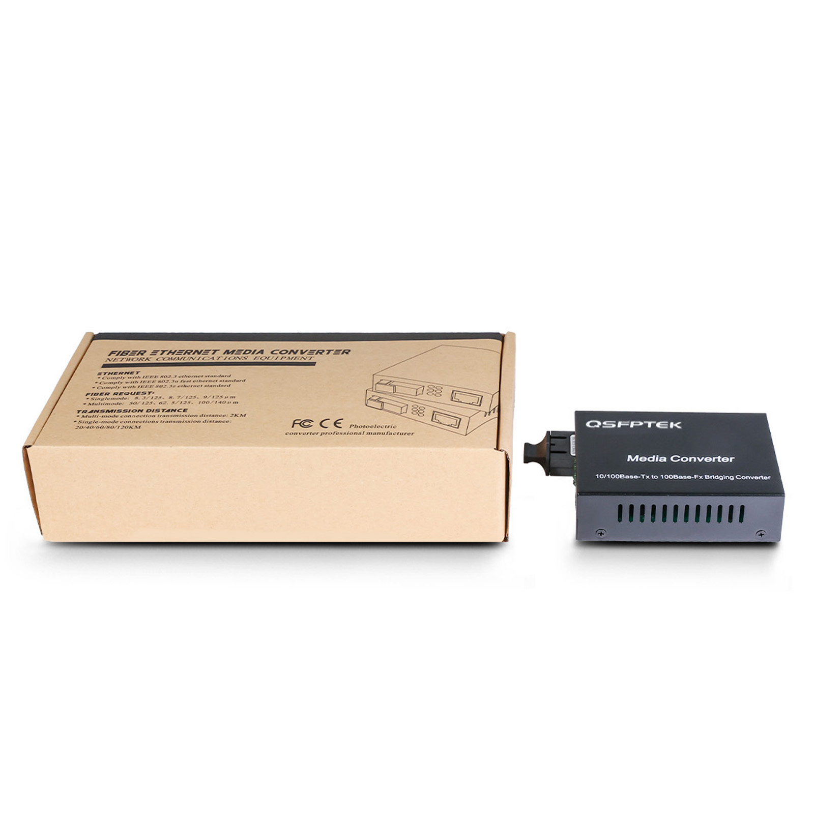 10/100/1000Base-Tx to 1000Base-LX Gigabit Ethernet Media Converter Single Mode 40Km, AC 100V ...