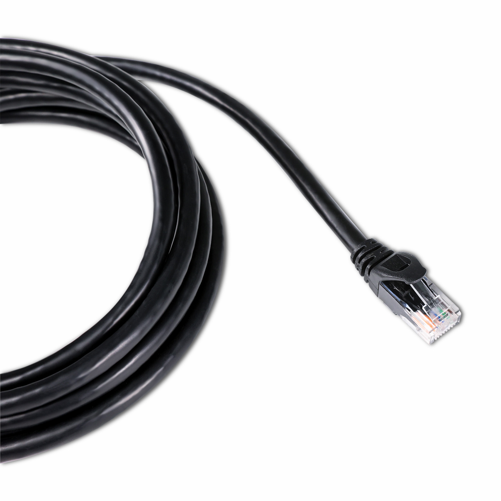 7ft (2.1m) Black Cat6 Ethernet Network Patch Cable Snagless Unshielded ...