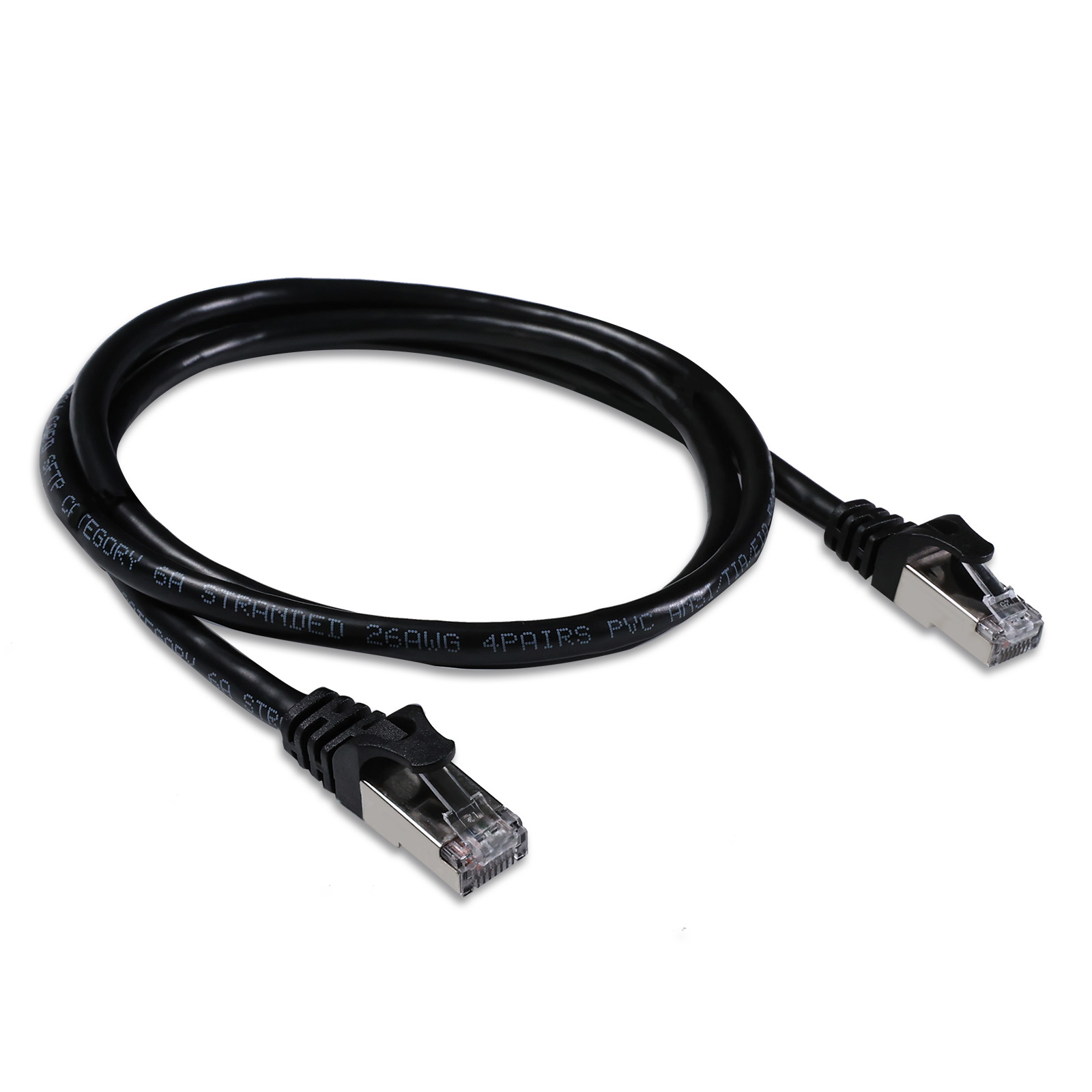 3ft (0.9m) Cat6a Ethernet Network Patch Cable Snagless Unshielded (UTP), 26AWG, 10GBase-T, Black