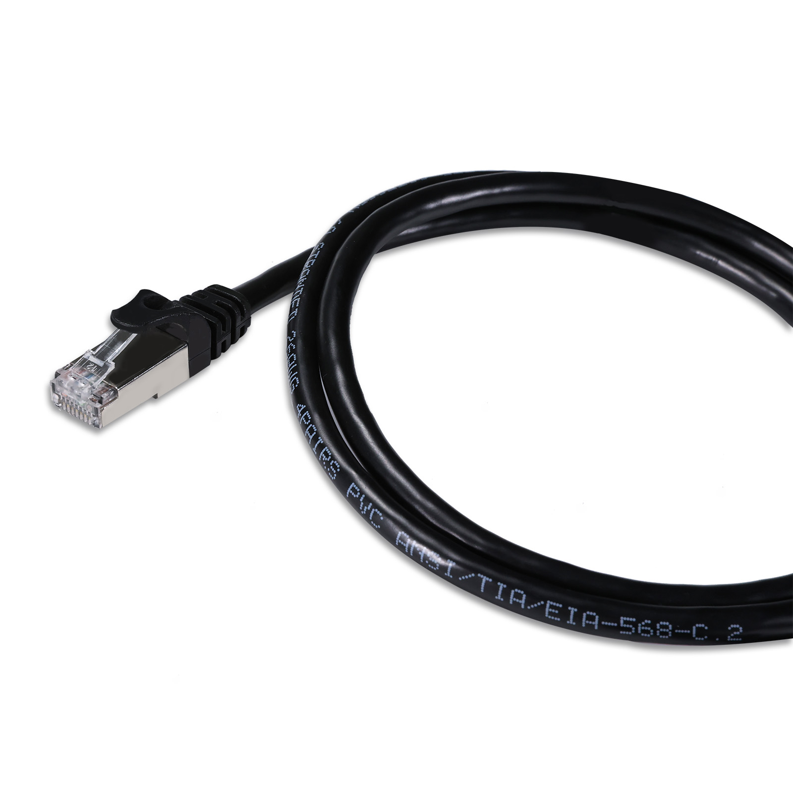 7ft (2.1m) Cat6a Ethernet Network Patch Cable Snagless Unshielded (UTP), 26AWG, 10GBase-T, Black