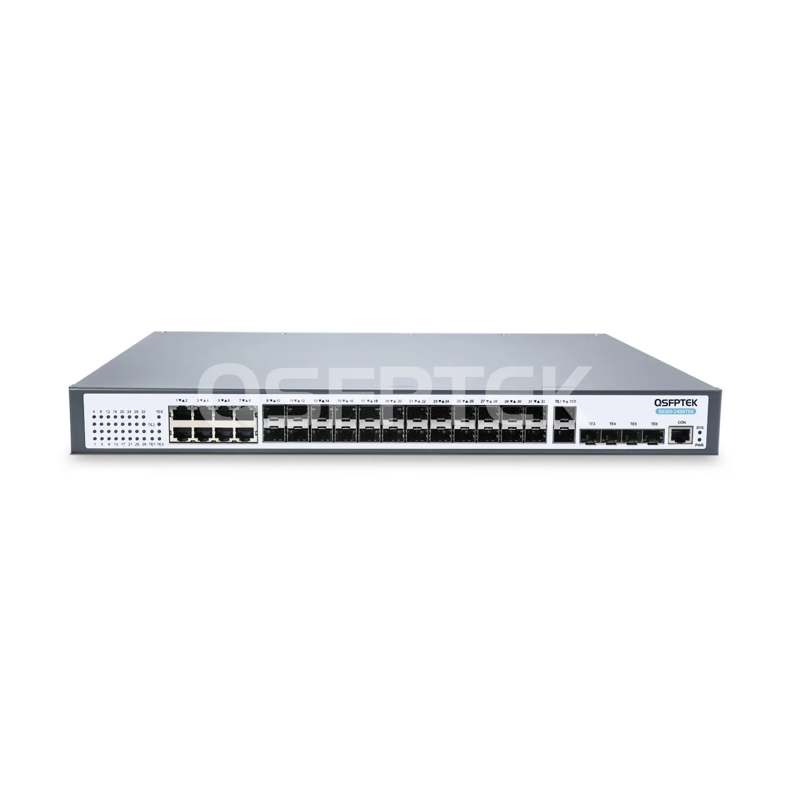 24-Port Ethernet Managed SFP Switch, 24x GE SFP Ports, 8x GE RJ45 with ...