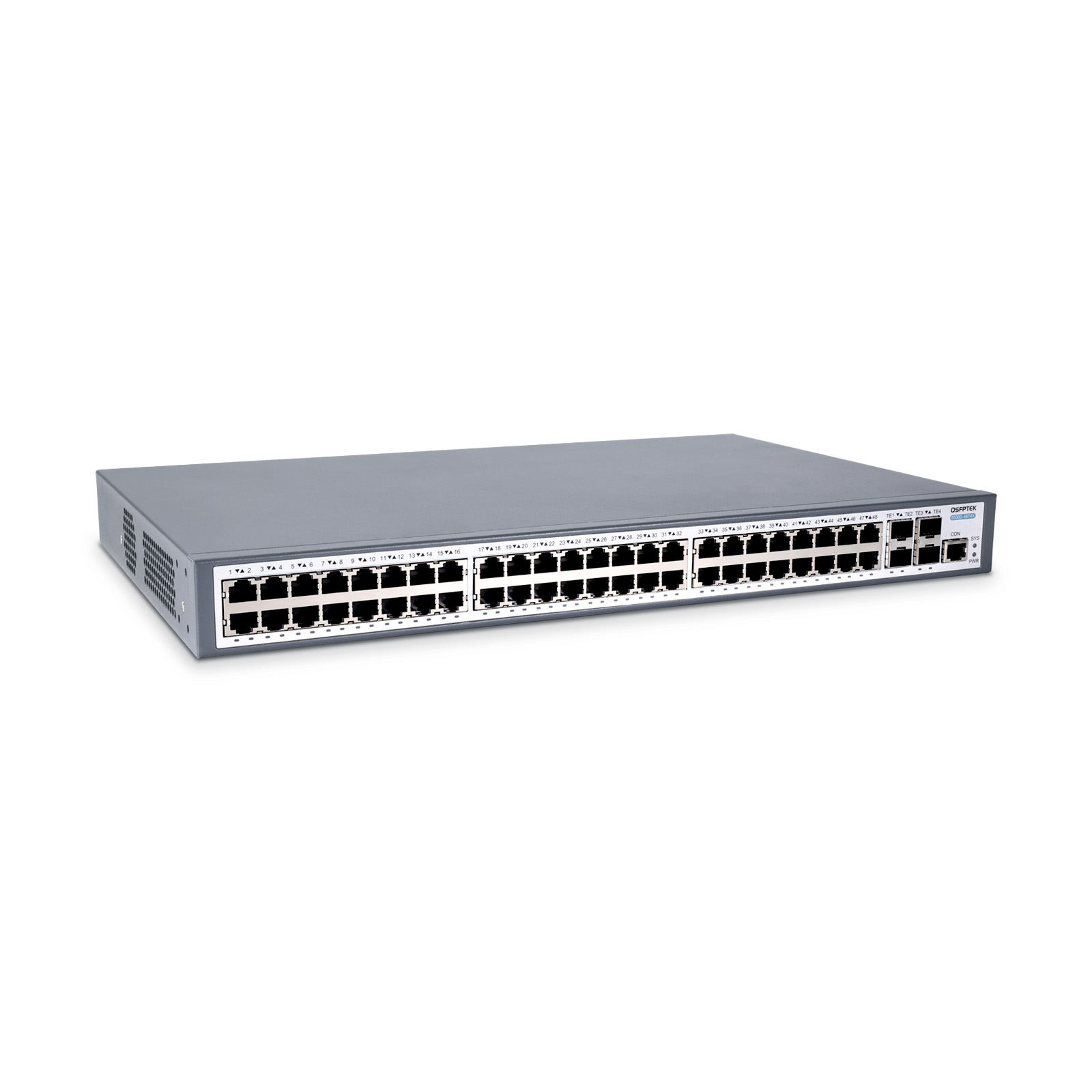 48-Port Gigabit Ethernet L2+ Stackable Switch with 10G Uplinks, S5300-48T4X - QSFPTEK