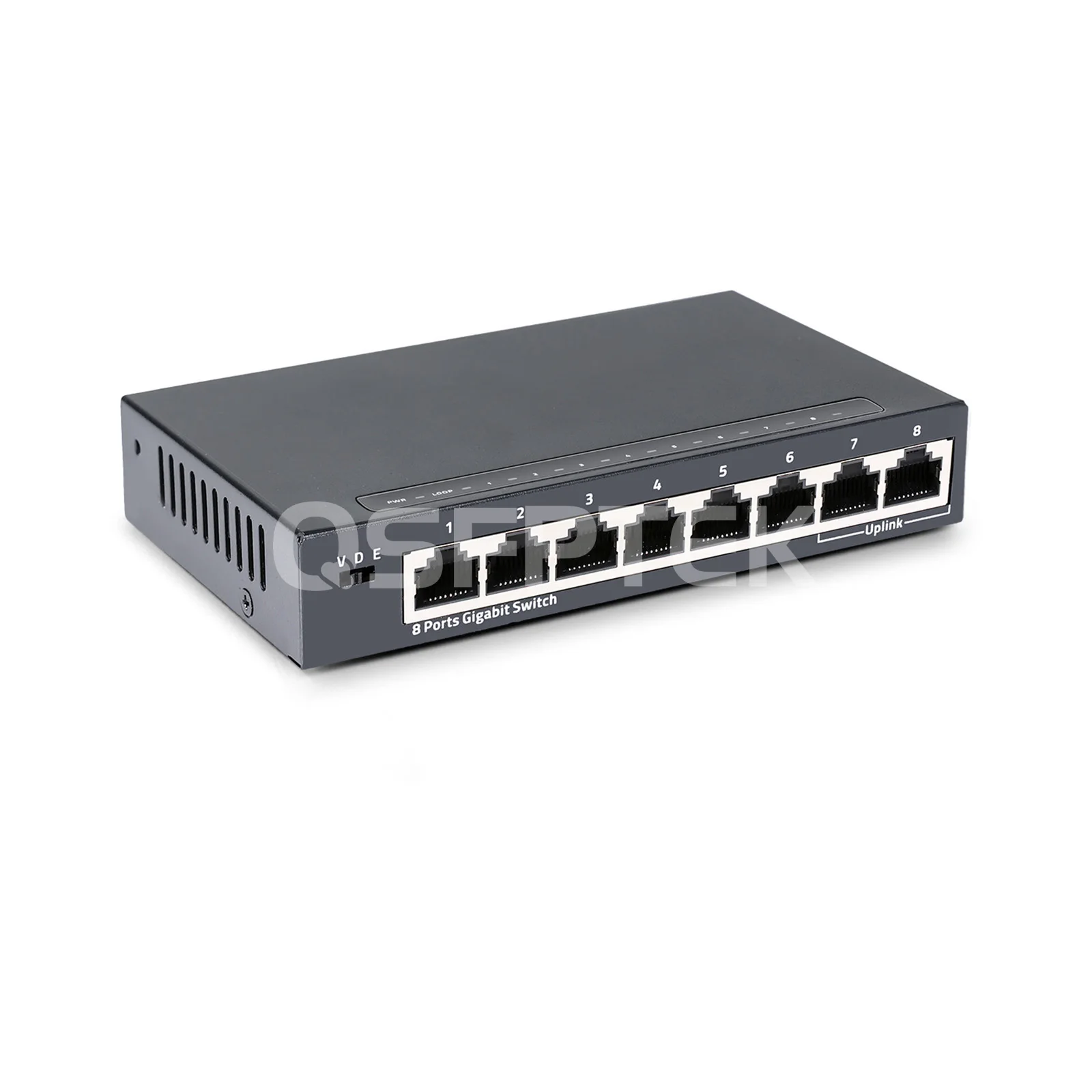 S1300-8T 8-Port Fanless Gigabit Unmanaged Cat 5 Switch - QSFPTEK