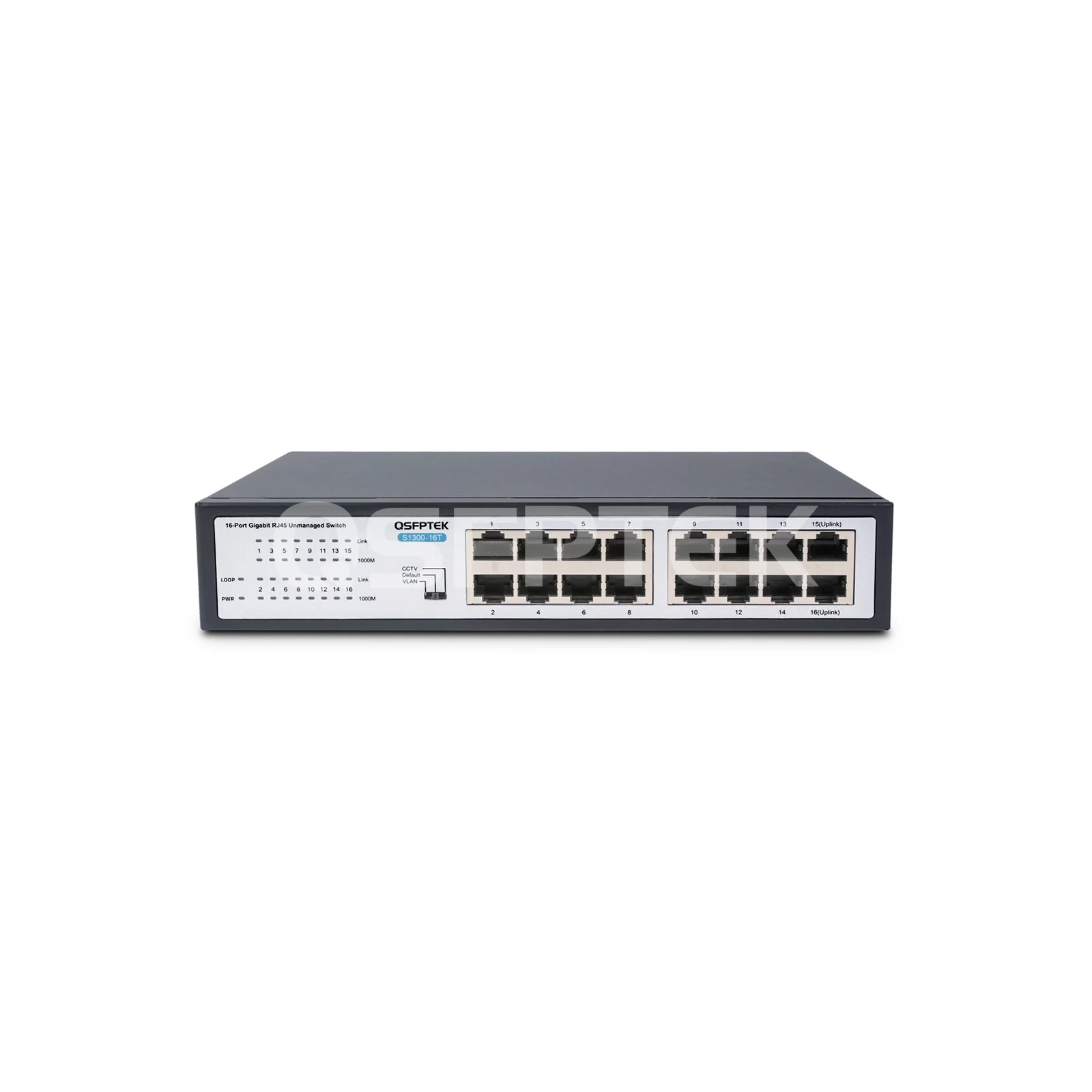 S1300-16T 16-Port Fanless Gigabit Ethernet L2 Access Switch - QSFPTEK