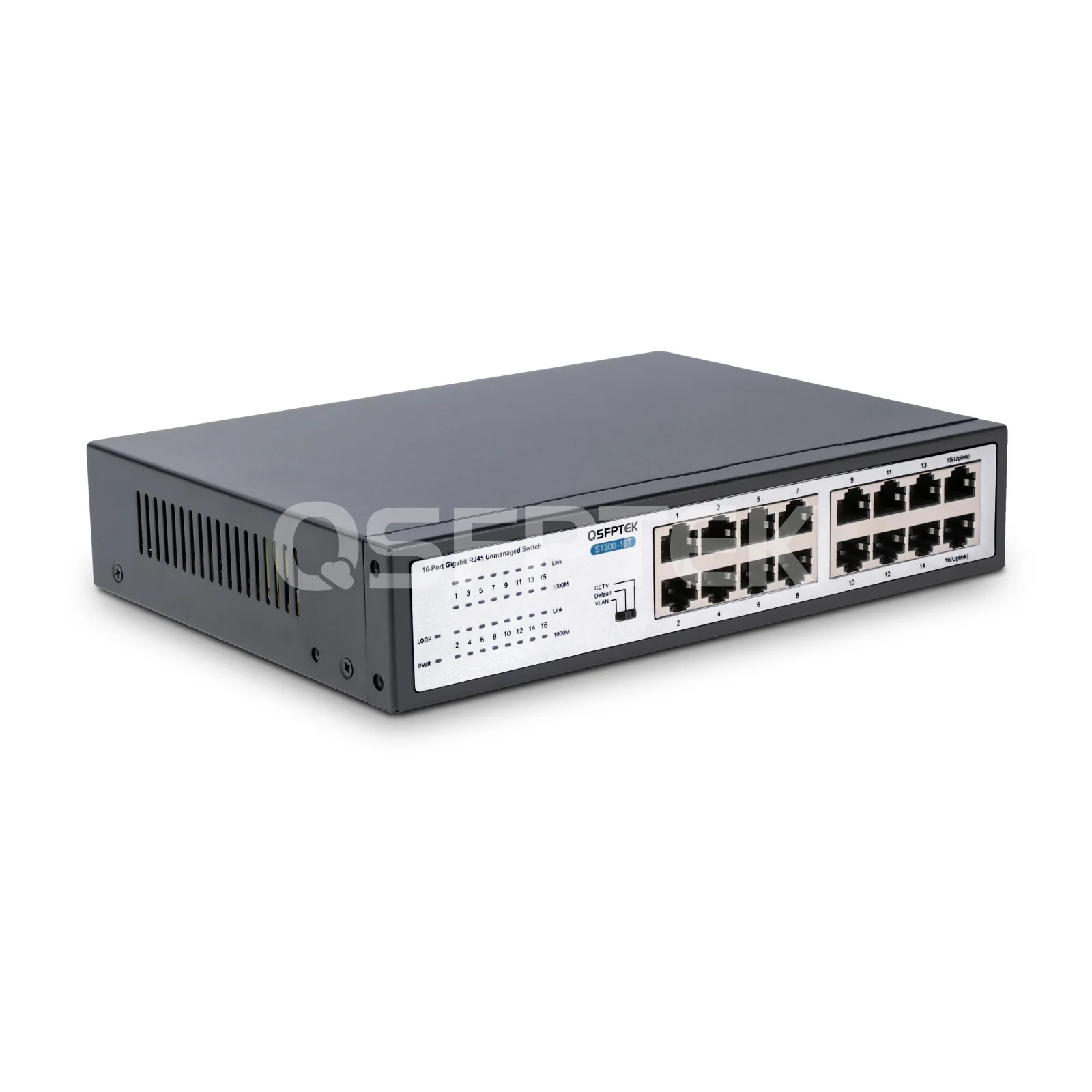 S1300-16T 16-Port Fanless Gigabit Ethernet L2 Access Switch - QSFPTEK