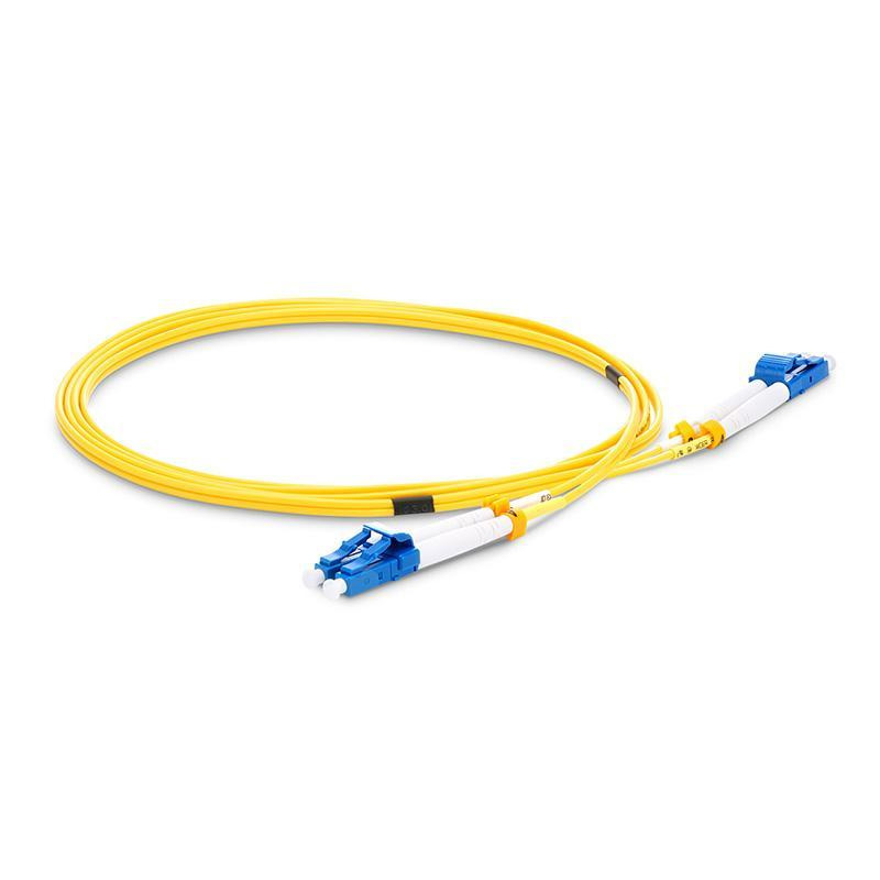 LC UPC to LC UPC Duplex OS2 2.0mm PVC Fiber Optic Patch Cable 1.5m