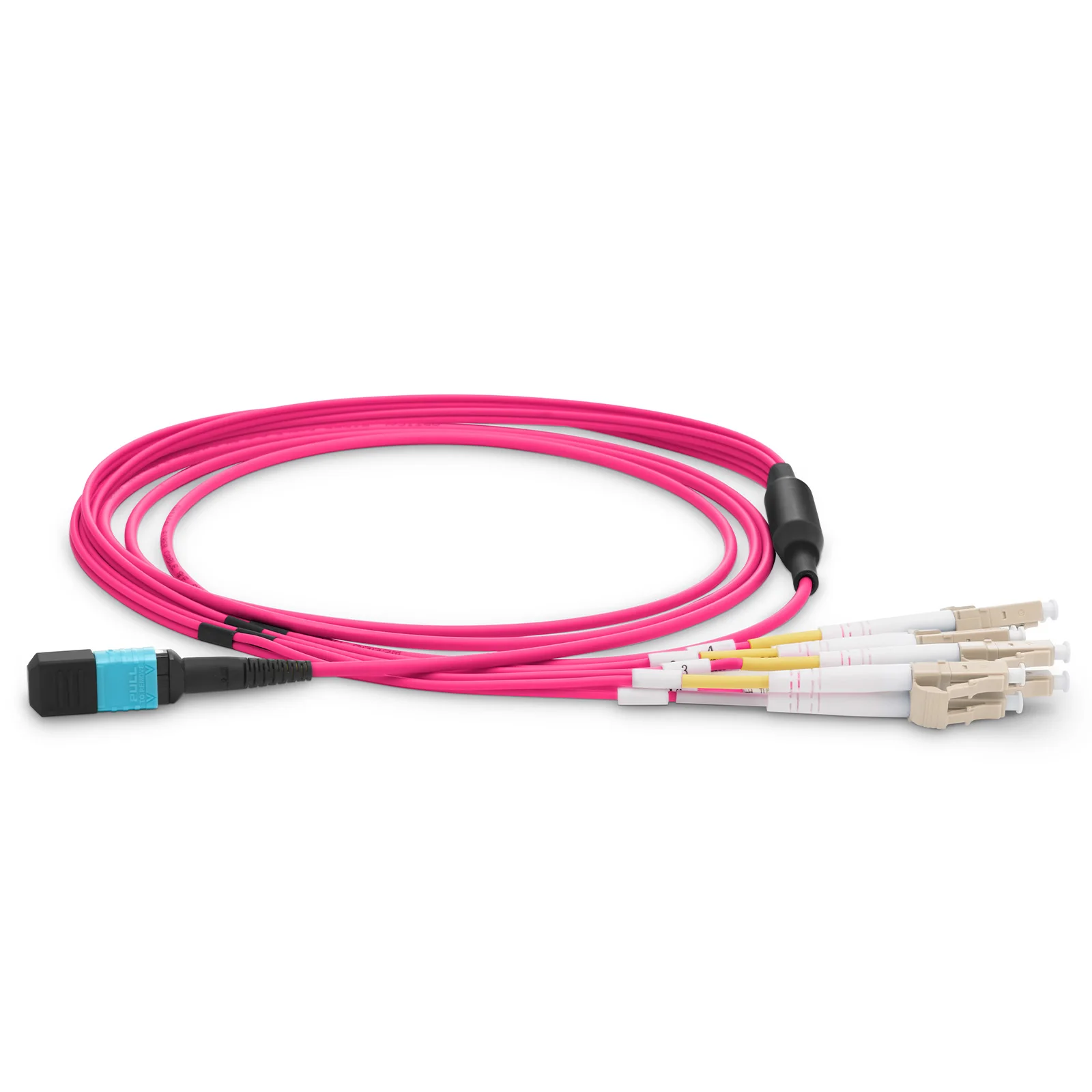 4m (13ft) MTP Female to 4 LC UPC Duplex 8 Fibers Type B Plenum (LSZH ...