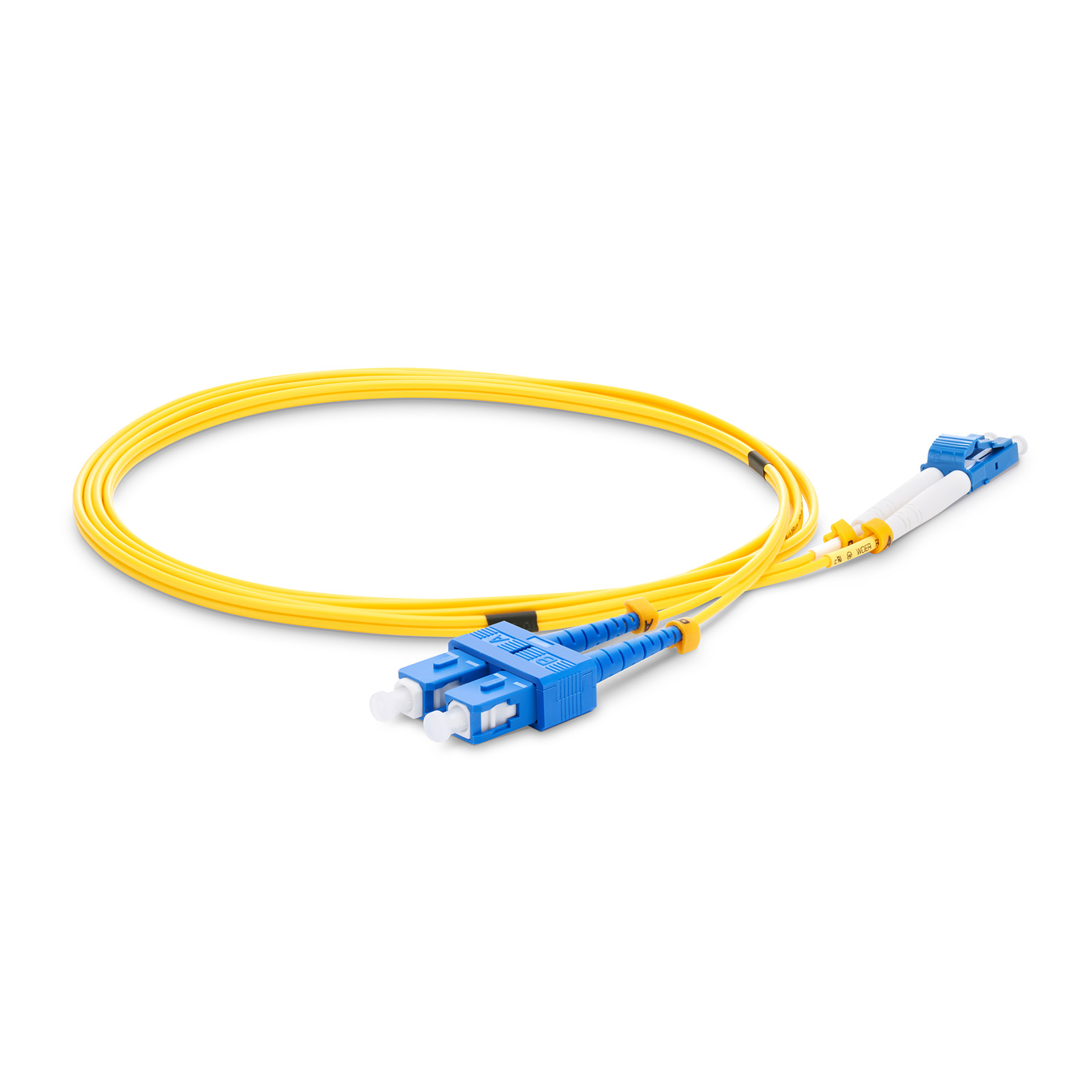 LC UPC to SC UPC Duplex OS2 2.0mm PVC Fiber Optic Patch Cable 12m