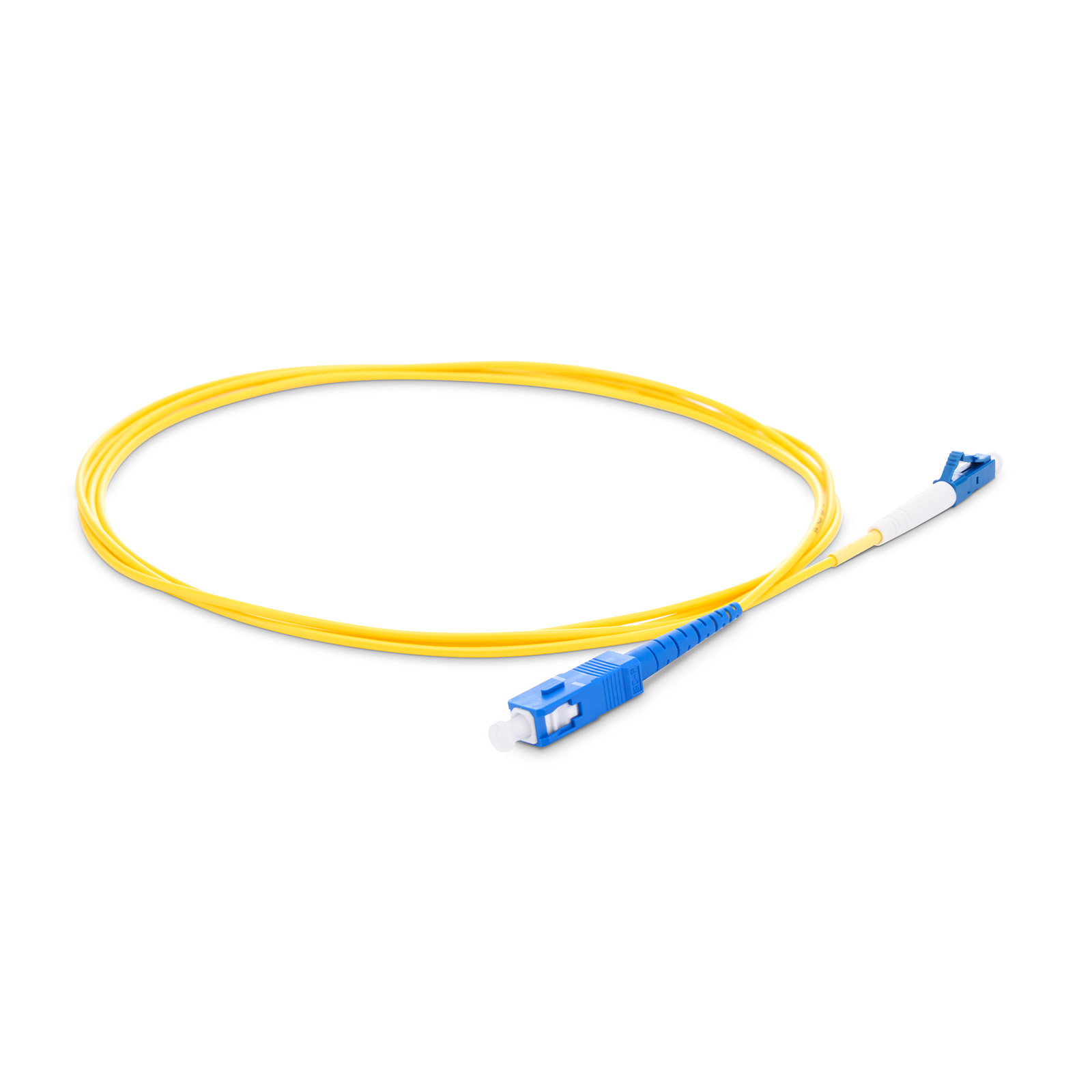 1M LC UPC to SC UPC Simplex OS2 2.0mm PVC Fiber Optic Patch Cable - QSFPTEK
