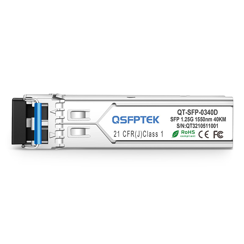 Huawei S-SFP-GE-LH40-SM1550 Compatible 1000BASE-EX SFP 1550nm 40km Transceiver Module - QSFPTEK