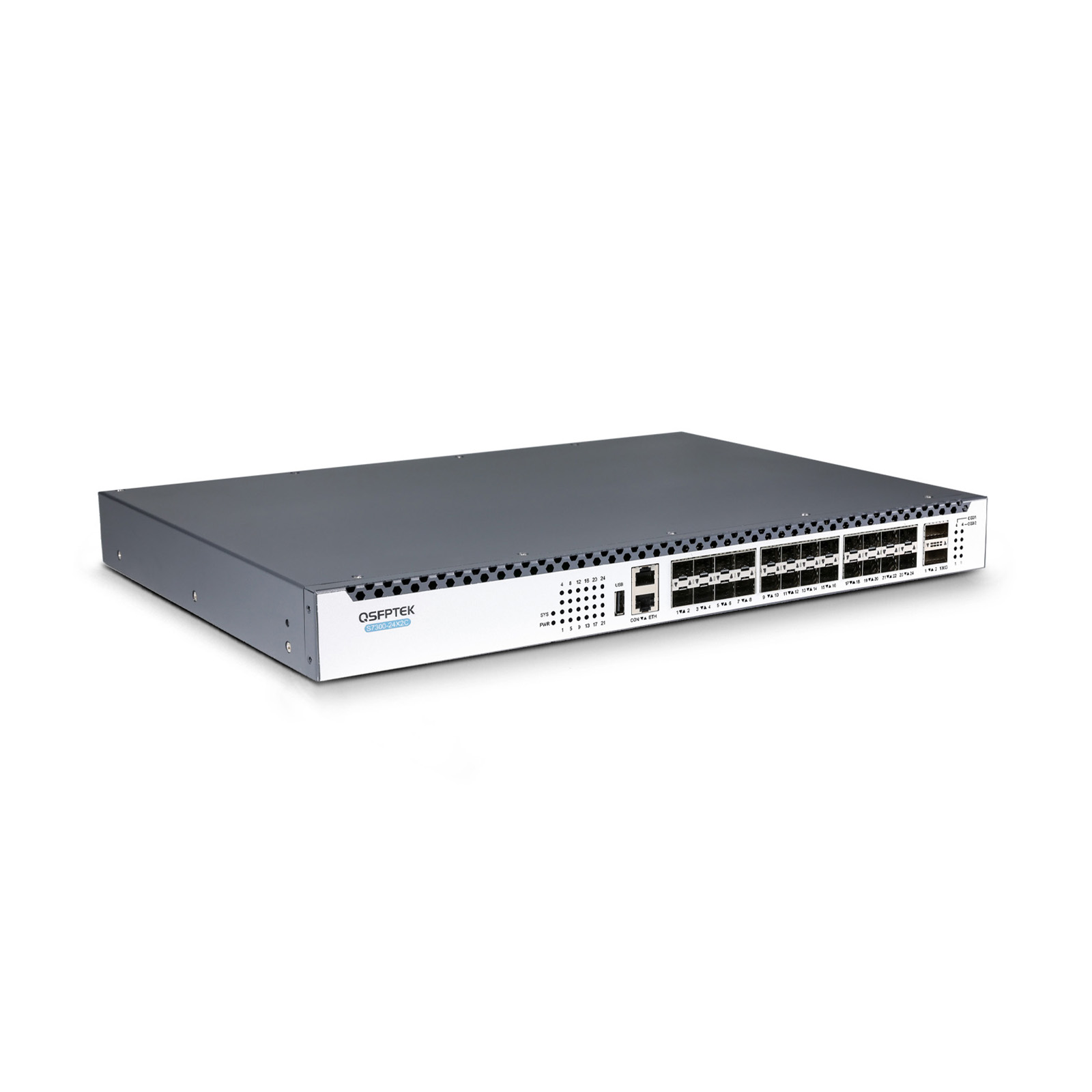 24-Port 10G Ethernet L3 Stackable Fiber Switch with 100G Uplinks, S7300 ...