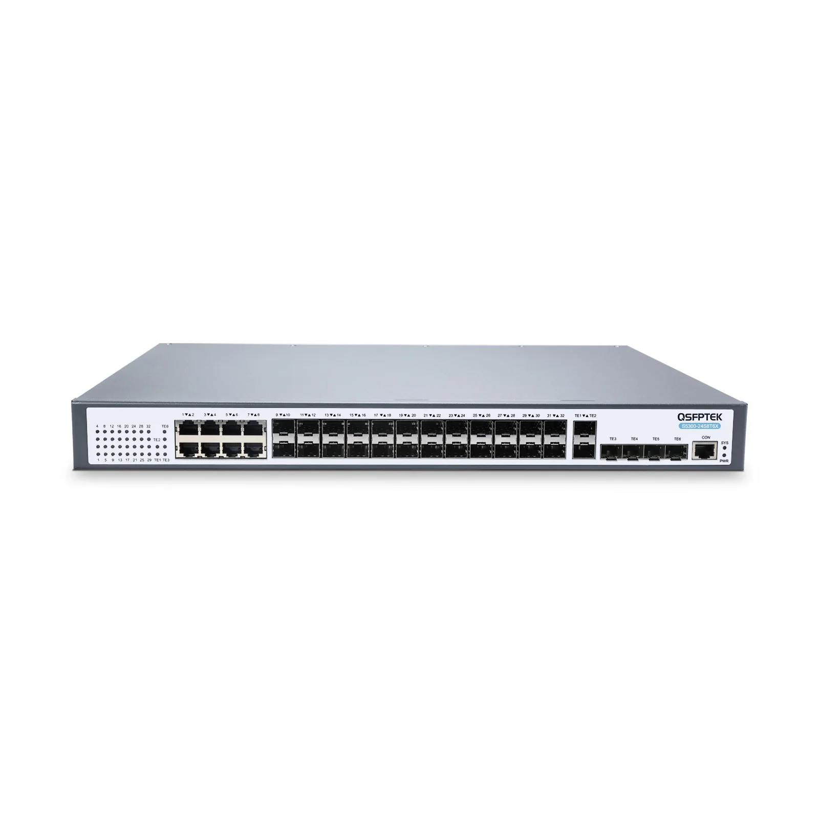 24-Port Gigabit Ethernet L3 Stackable Fiber Switch with 8x 1G RJ45 ...