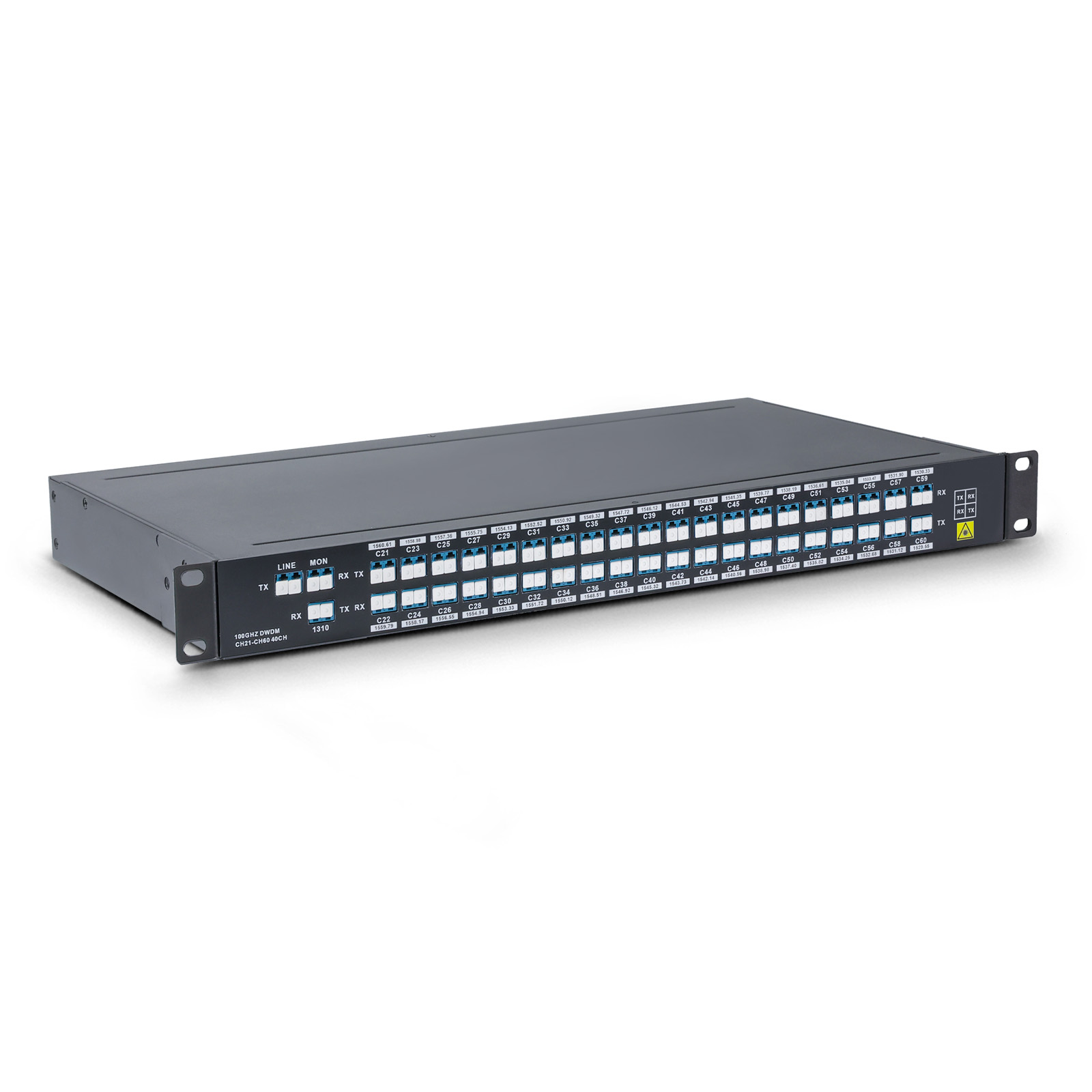 40CH DWDM Mux Demux, 100GHz C21-C60 Wavelength Multiplexer/Demultiplexer - QSFPTEK