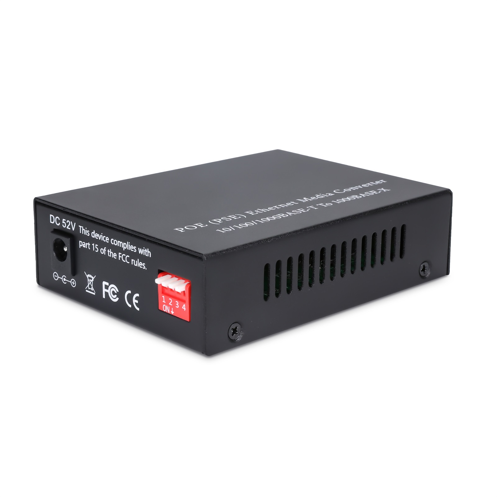 1x 10/100/1000Base-T to 1x 100/1000Base-X SFP Slot 1G PoE+ Media Converter