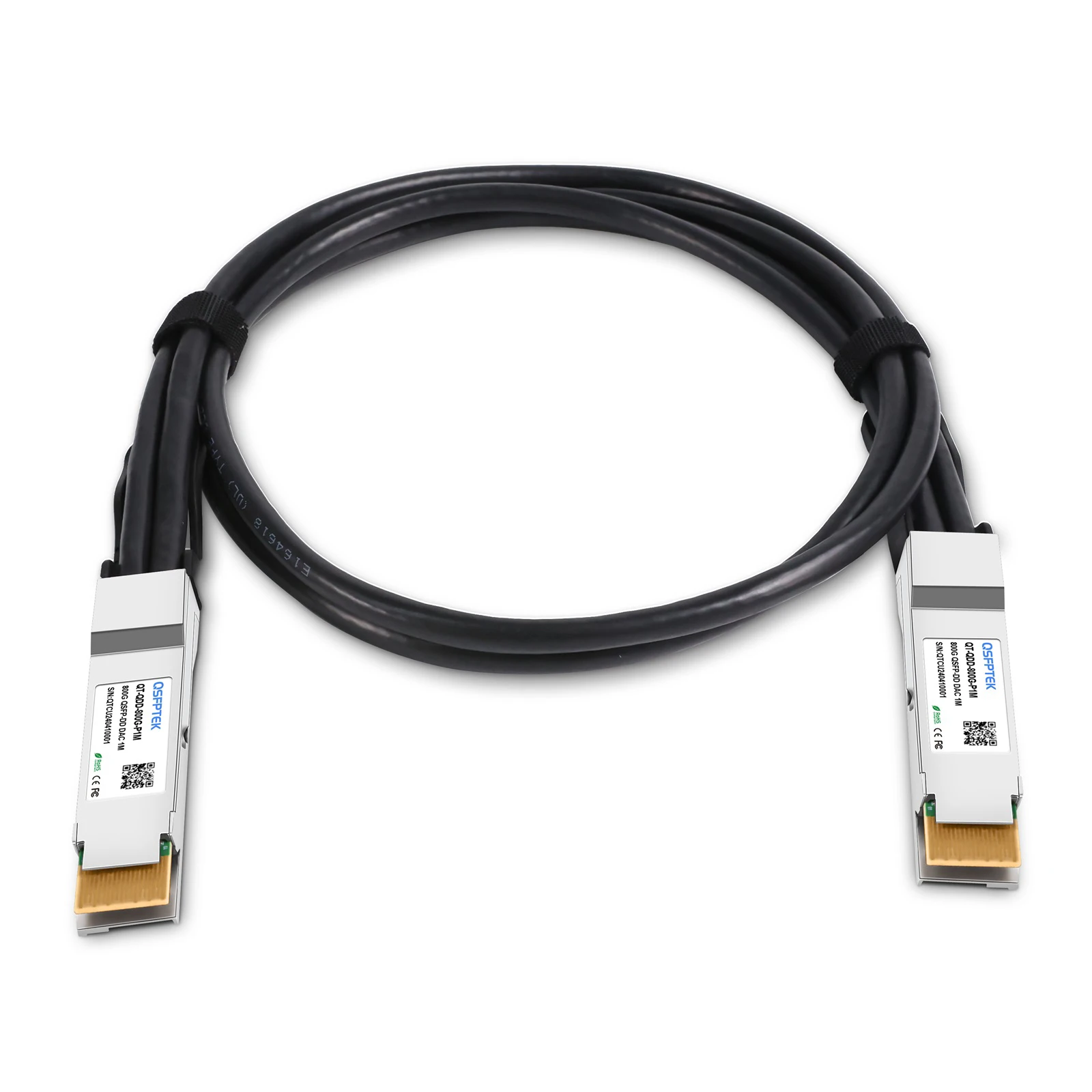 1m 800G QSFP-DD Passive Twinax Direct Attach Copper DAC Cable - QSFPTEK