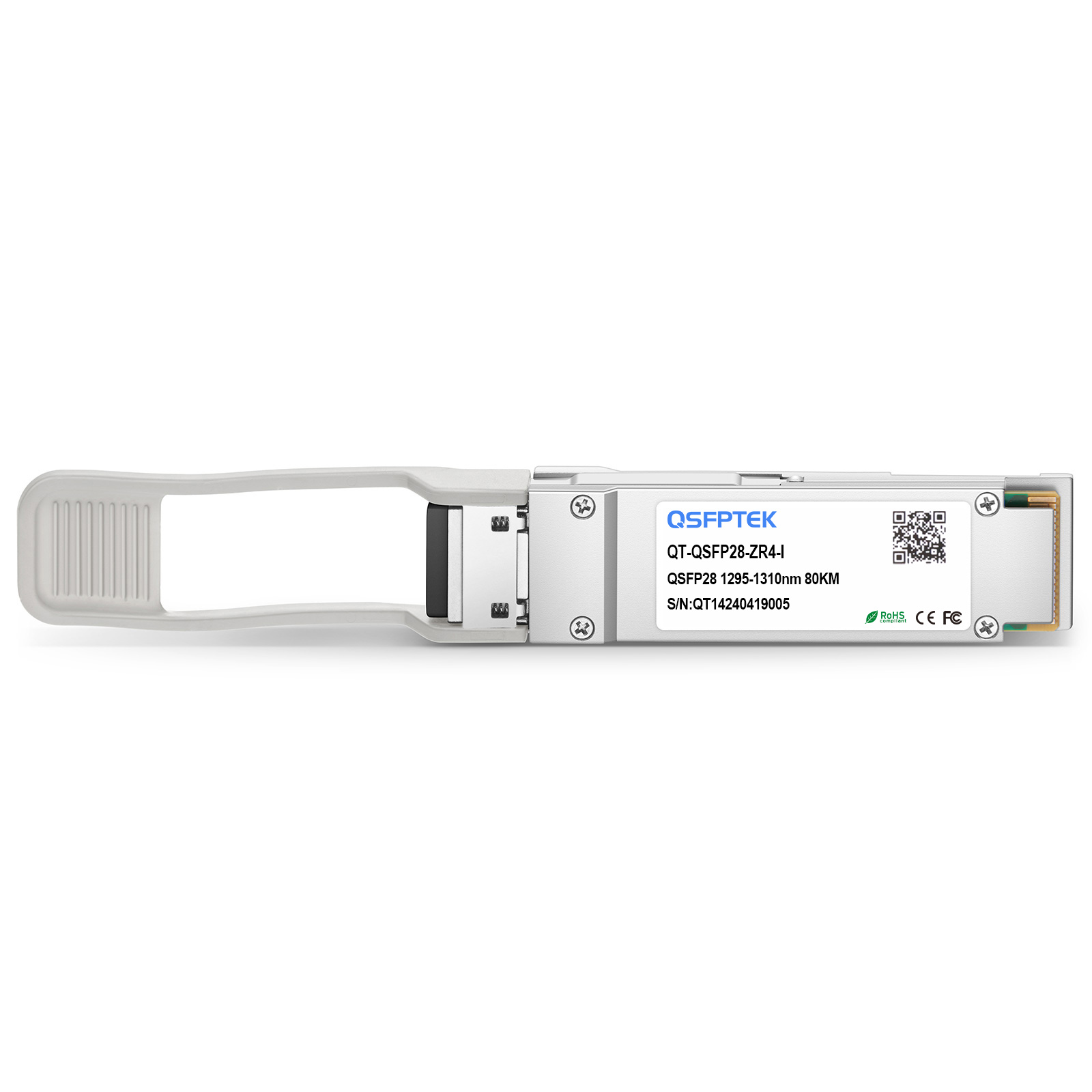 Customized 100GBASE-ZR4 Industrial 80km QSFP28 Transceiver Module - QSFPTEK