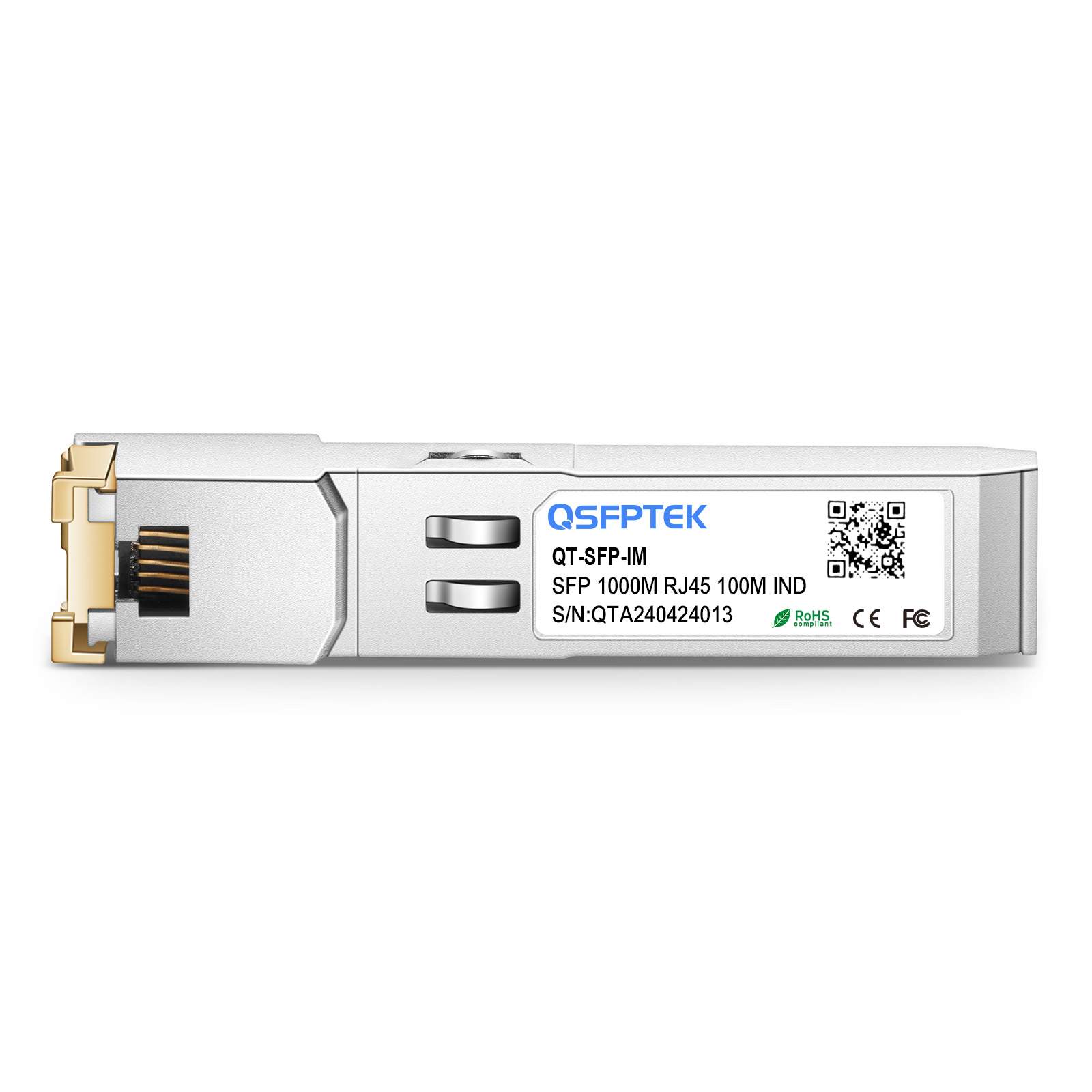 Extreme Networks I-MGBIC-GTX Compatible 1000BASE-T SFP Copper RJ-45 100m Industrial Transceiver ...