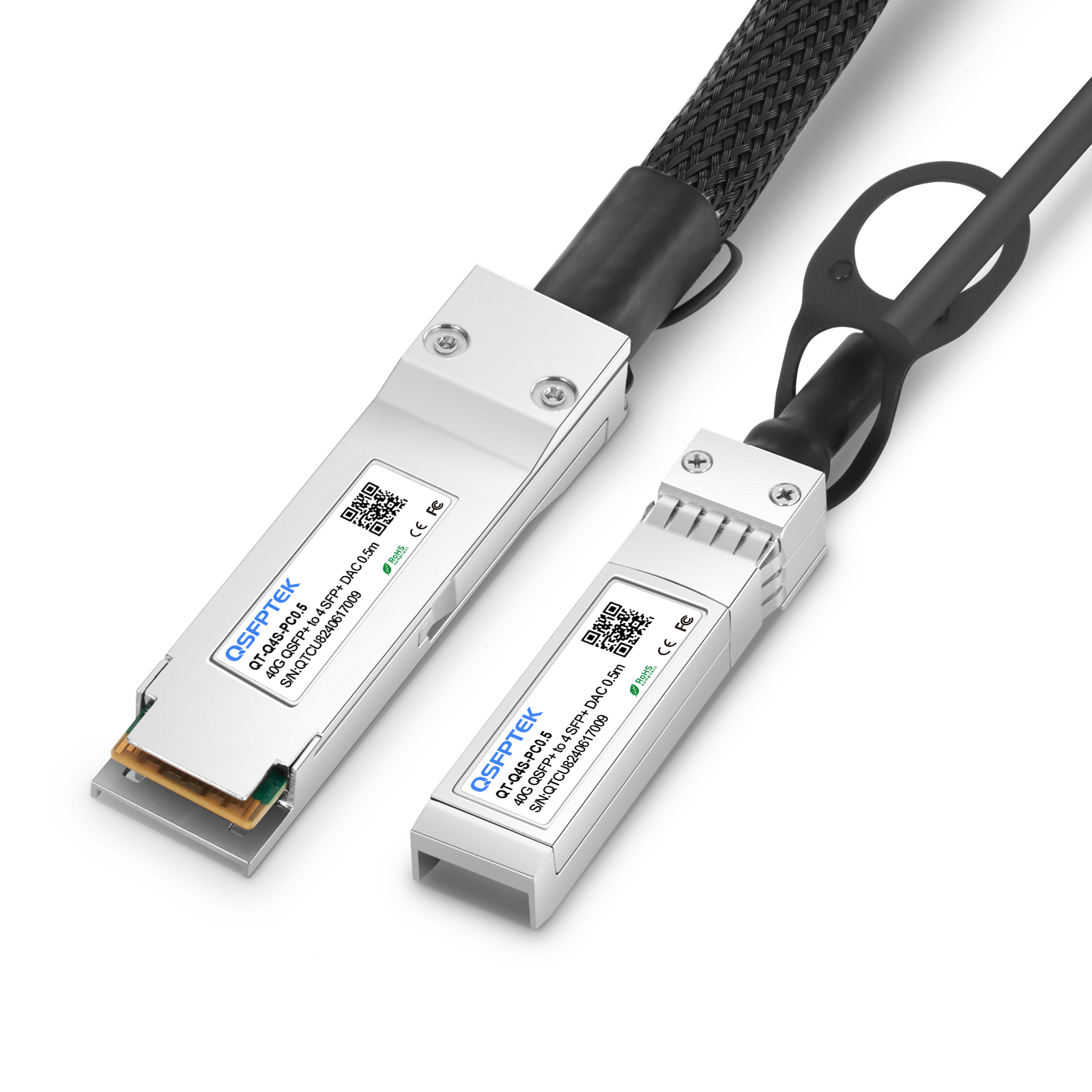 Juniper Networks QFX-QSFP-DACBO-50CM 40G QSFP+ to 4x10G SFP+ DAC Breakout Cable - QSFPTEK