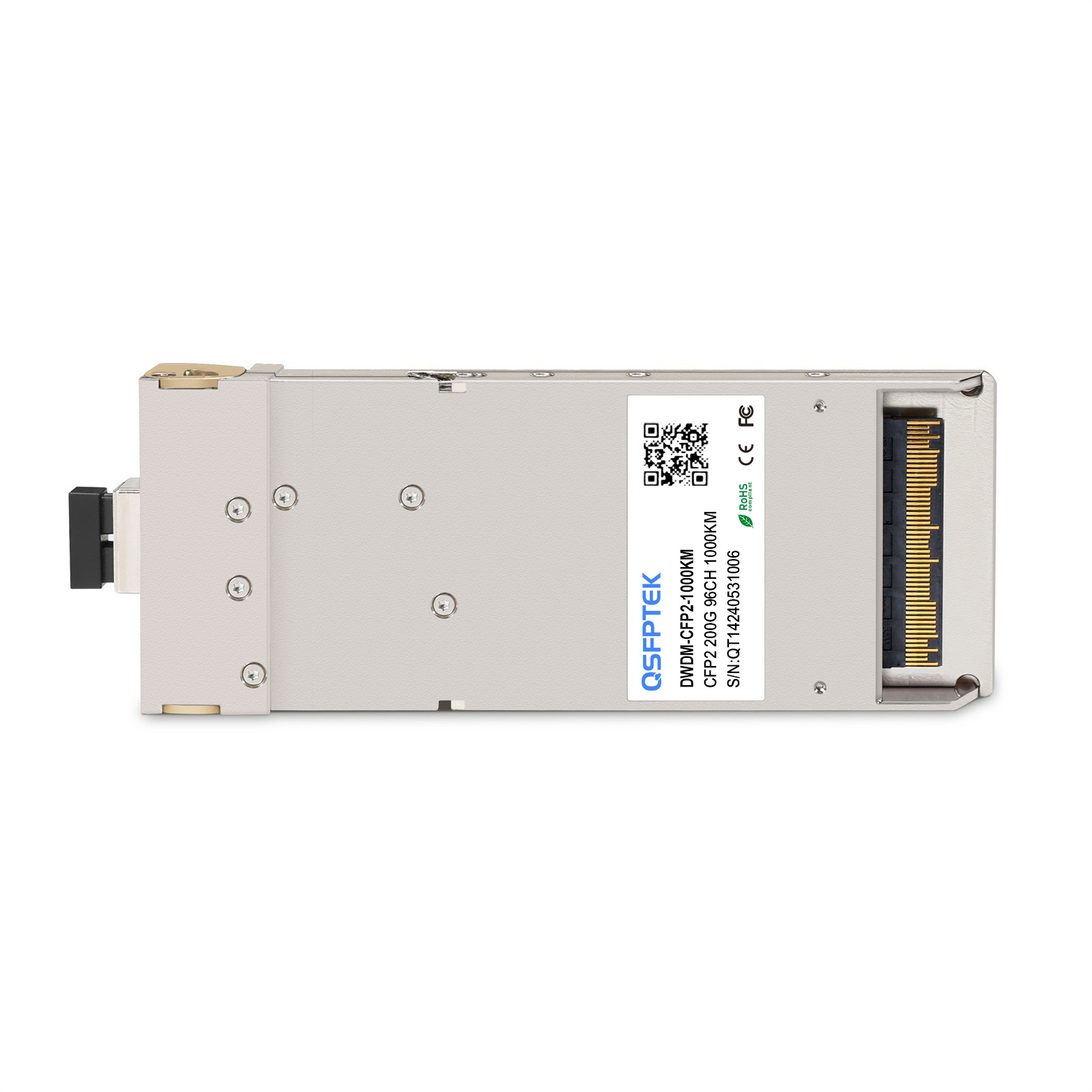 Generic Compatible 200G DWDM Tunable CFP2 DCO 1000km DOM Duplex LC SMF Transceiver Module