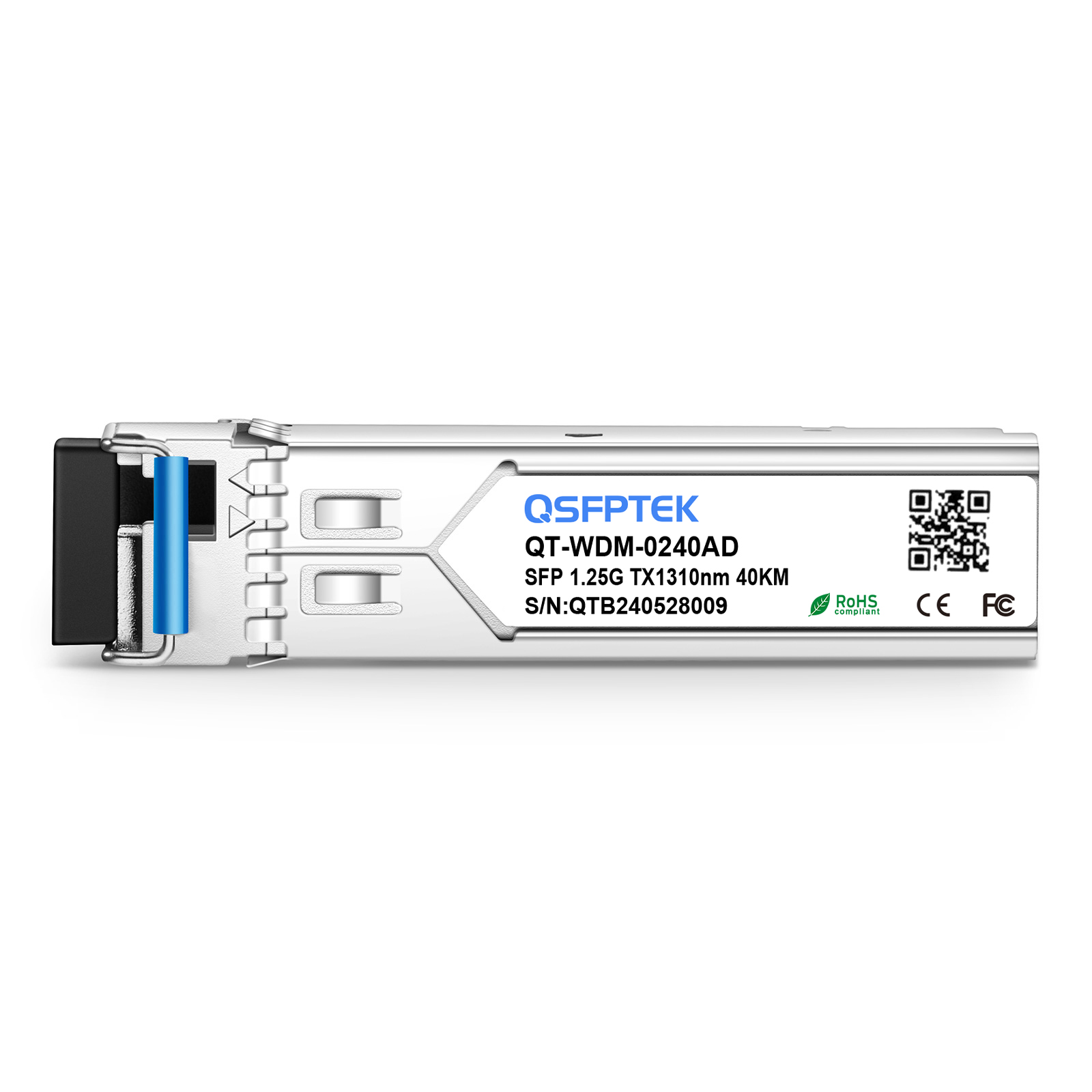 H3C SFP-GE-LH40-SM1310-BIDI BiDi SFP TX1310nm/RX1550nm 40km Compatible Transceiver - QSFPTEK