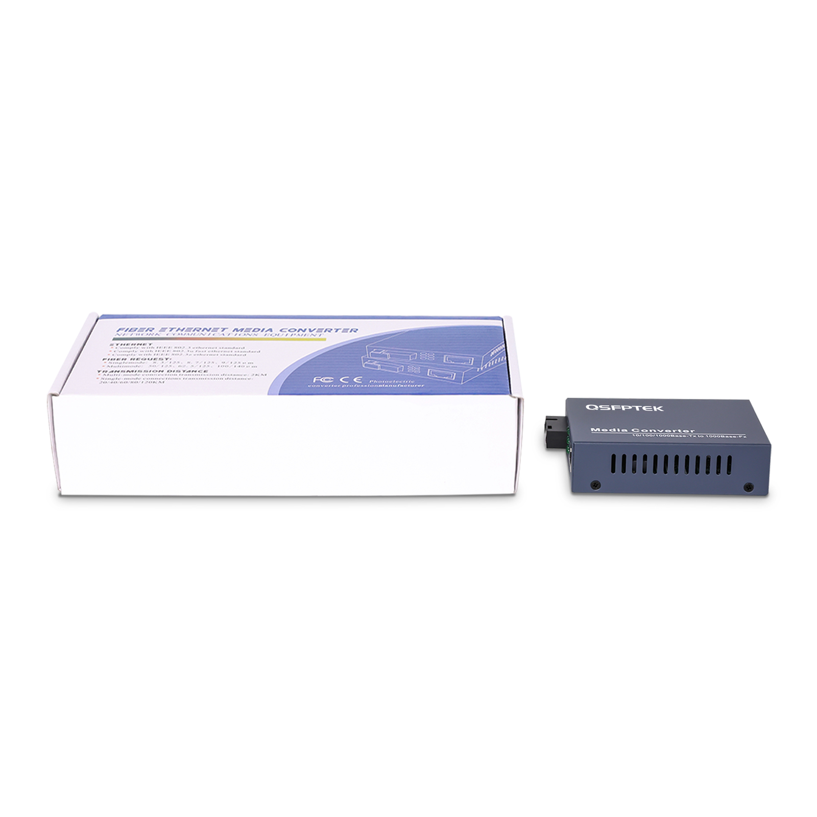 10/100/1000Base-Tx to 1000Base-FX 1000M Gigabit Ethernet Media Converter, AC 100V~240V or DC 5 ...