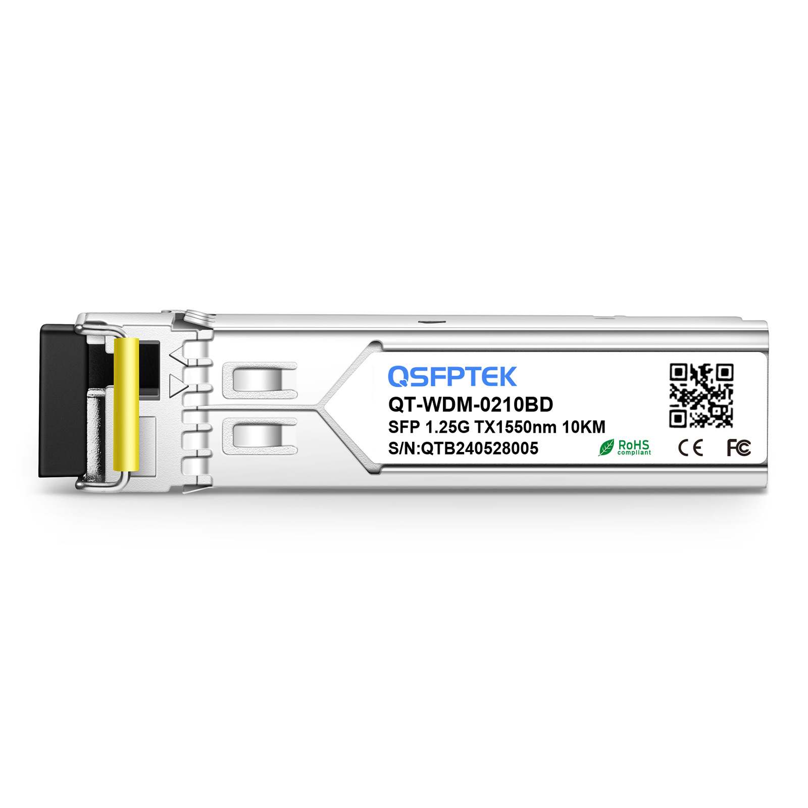 Cisco GLC-BX-10D BiDi SFP 1000BASE-BX-U TX1550nm/RX1310nm 10km Compatible Transceiver - QSFPTEK