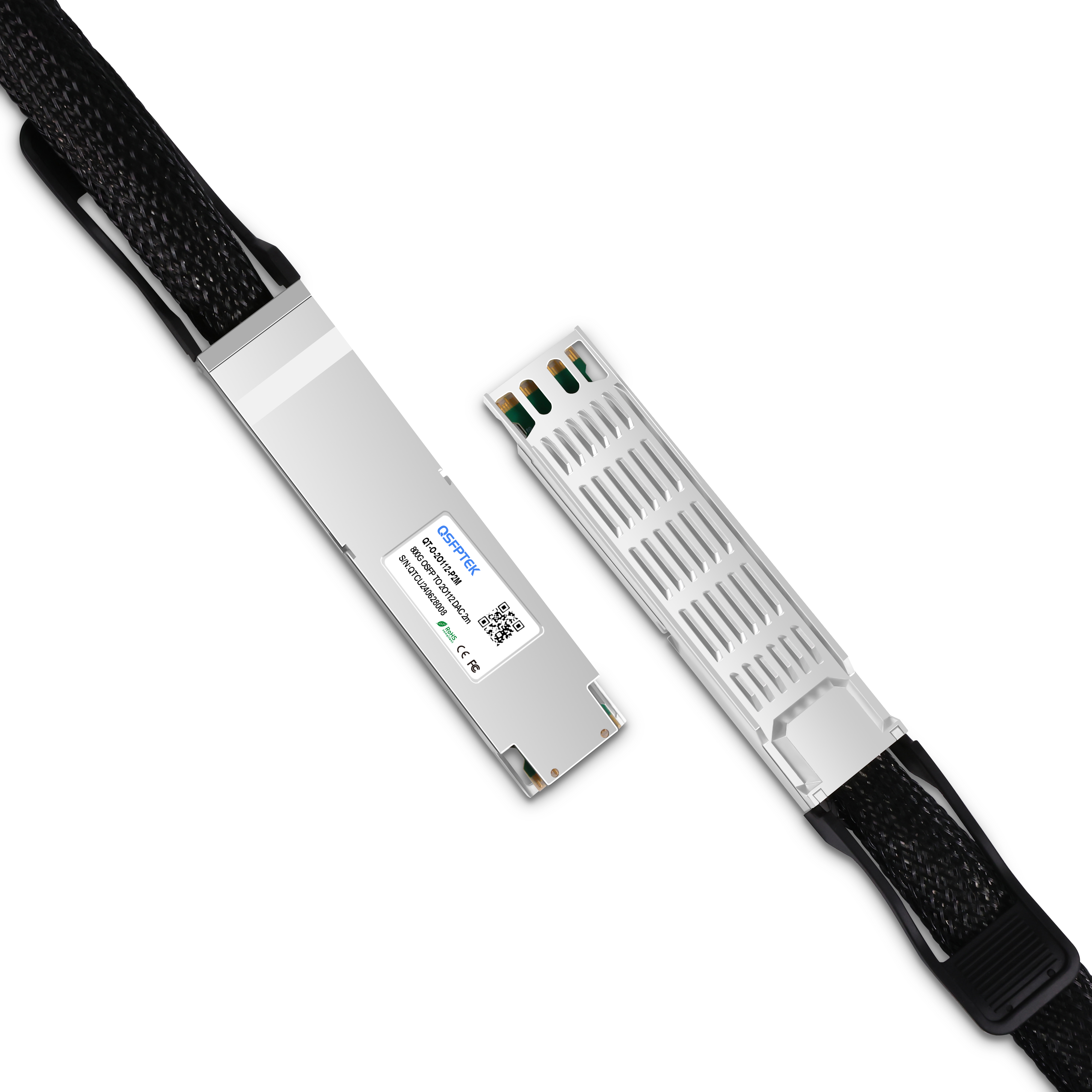 2m Generic Compatible 800G OSFP to 2x 400G OSFP112 Passive Twinax DAC ...