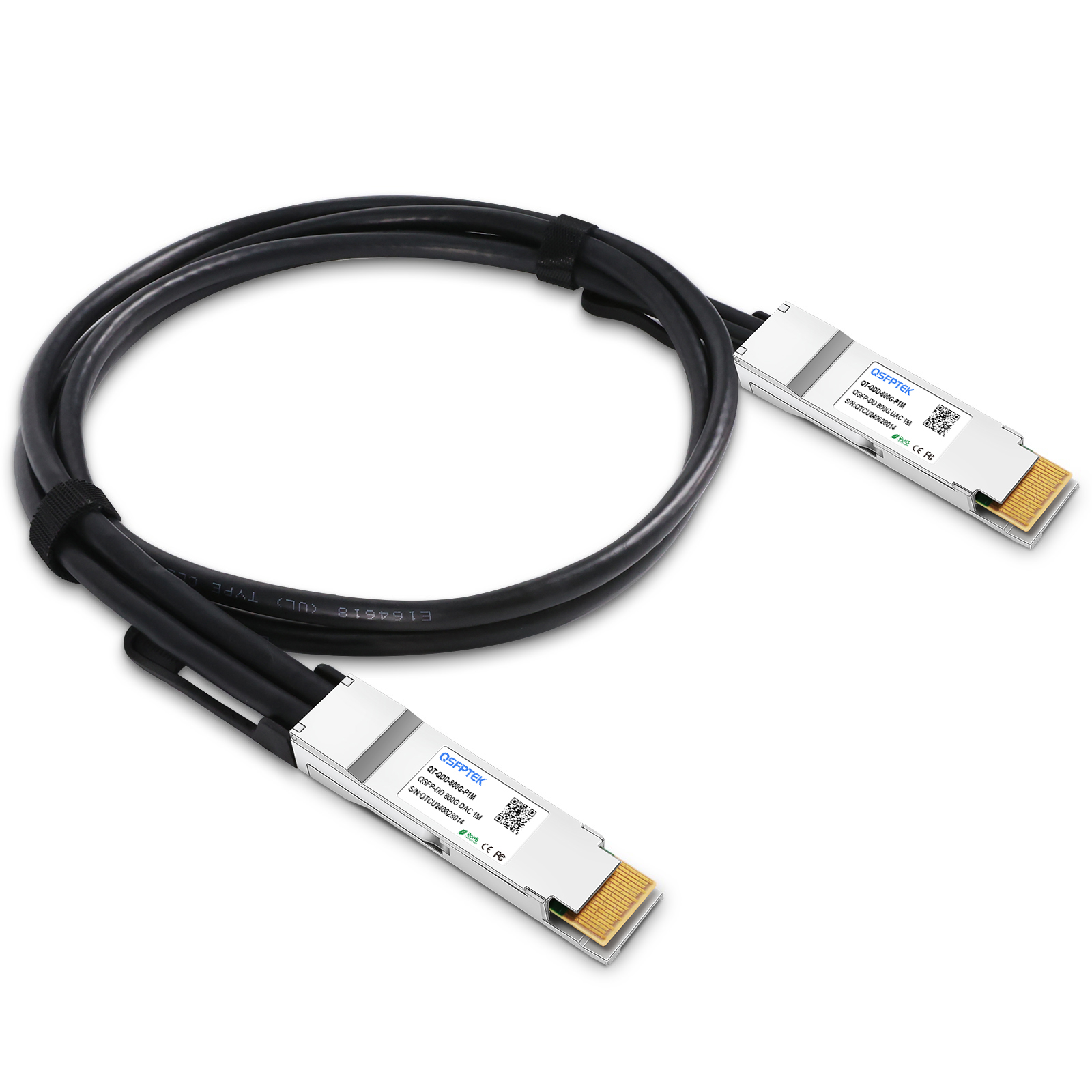 1m Mellanox Compatible 800G QSFP-DD Passive Twinax Direct Attach Copper DAC Cable - QSFPTEK