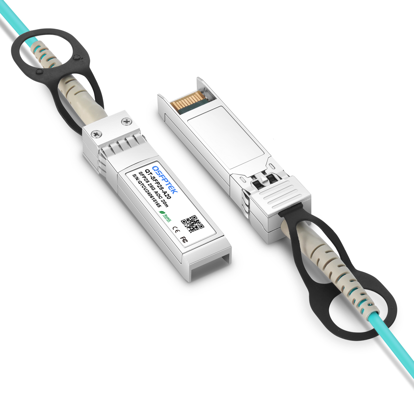Juniper JNP-25G-AOC-20M Compatible 25G SFP28 AOC Cable - QSFPTEK