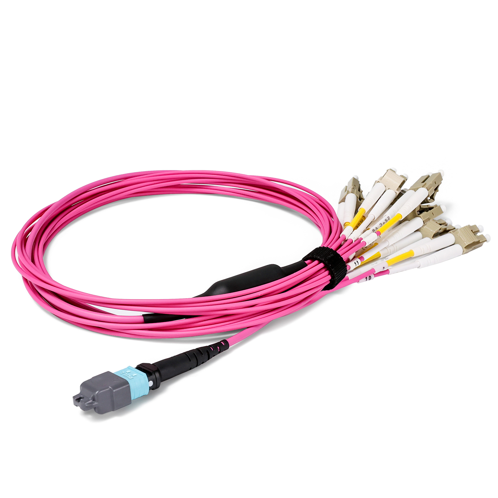 1m 16 Fibers MPO to 8x LC Duplex Type B LSZH OM4 Multimode Breakout ...