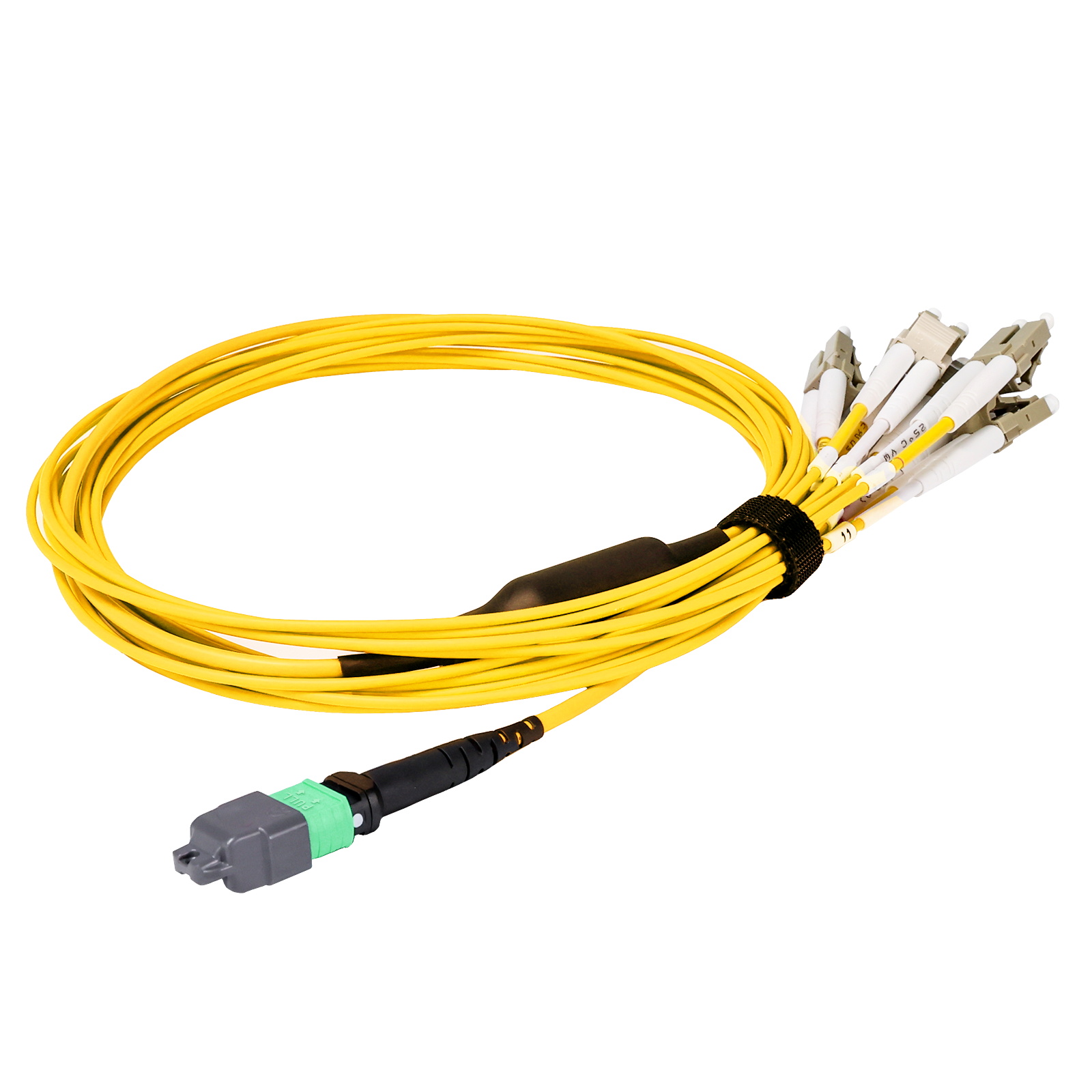 10m (33ft) MPO-12 APC (Female) to 6x LC UPC Duplex OS2 Singlemode Elite ...