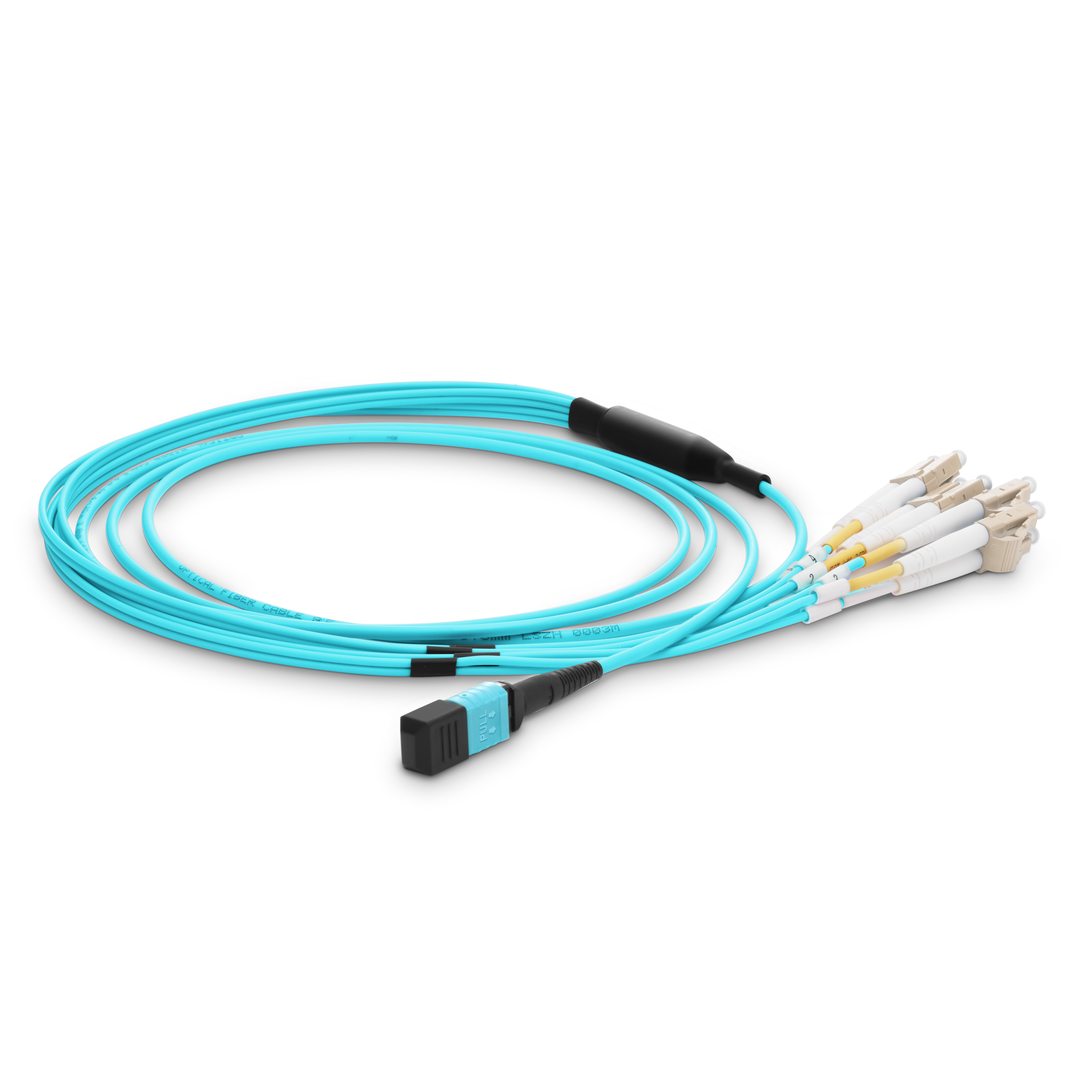 5m (16ft) MPO-8 (Female) to 4x LC UPC Duplex 8 Fibers Type B LSZH OM3 ...