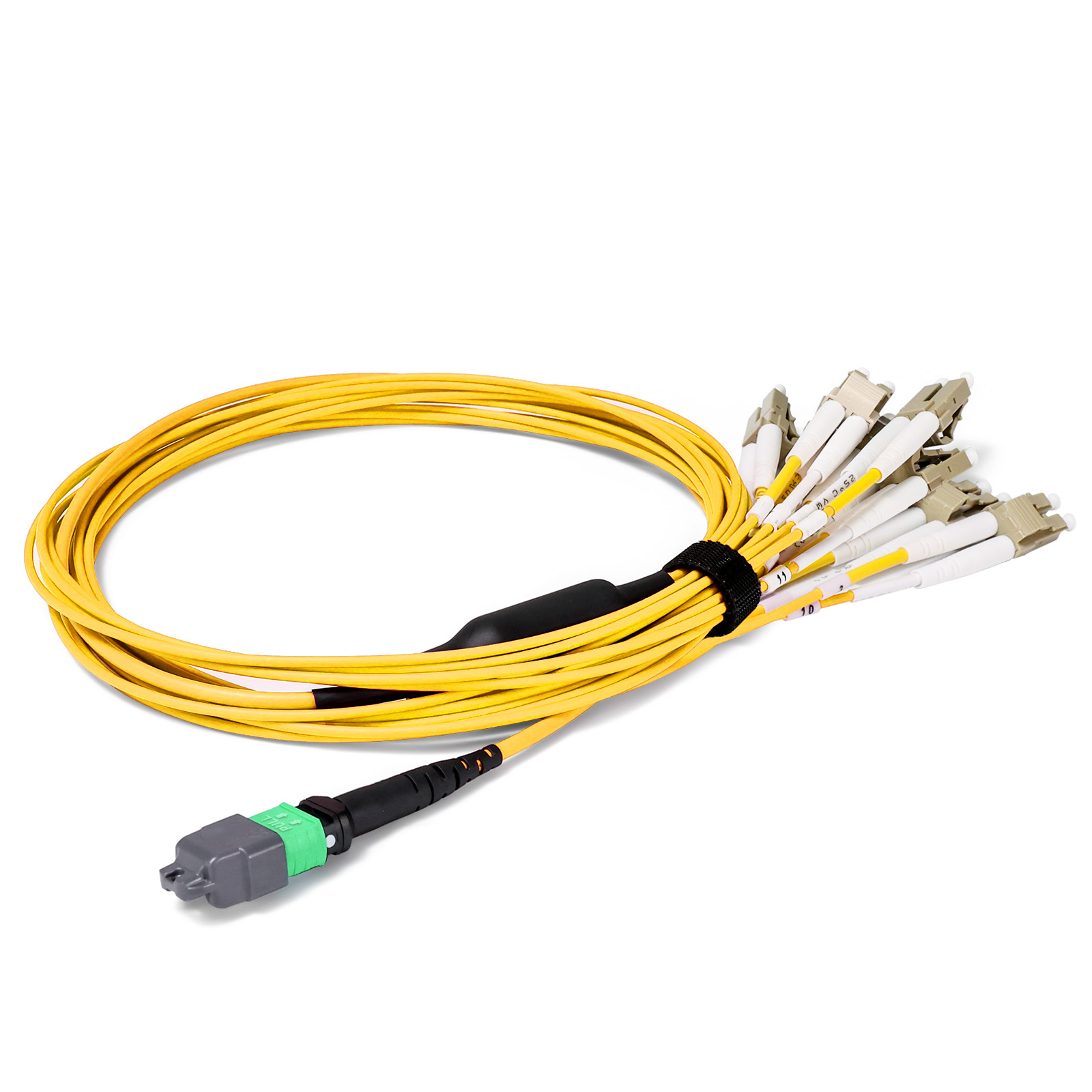5m (16ft) MPO-16 APC (Female) to 8x LC UPC Duplex OS2 Singlemode Elite ...