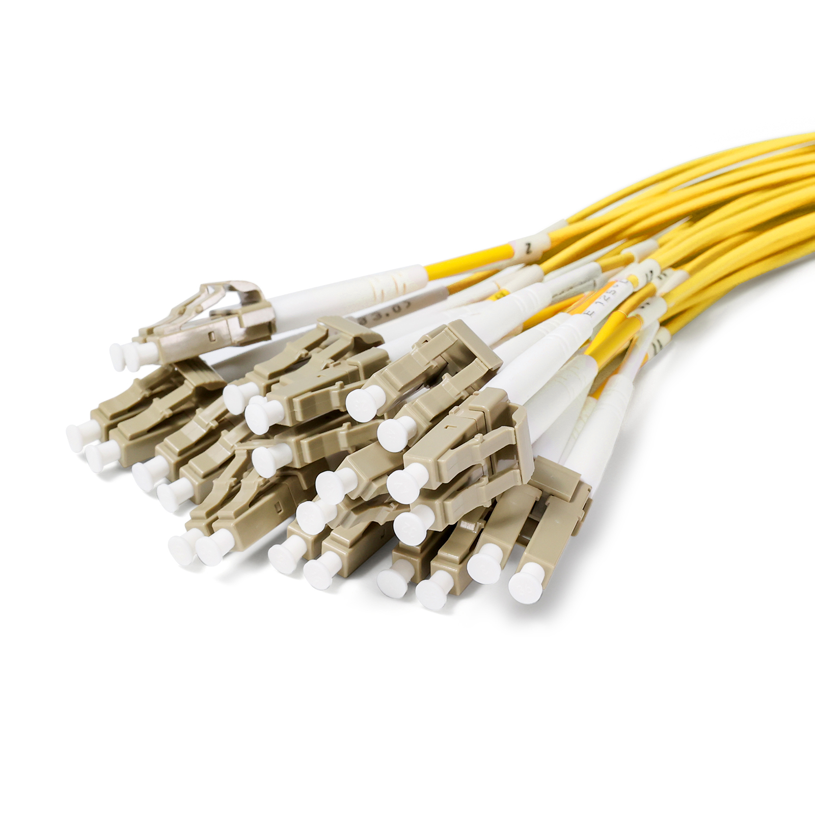 15m (49ft) MPO-24 APC (Female) to 12x LC UPC Duplex OS2 Singlemode ...
