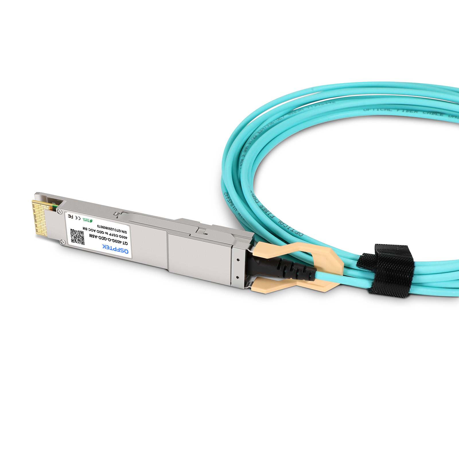 5m (16ft) Generic Compatible 400G OSFP to 400G QSFP-DD Active Optical ...